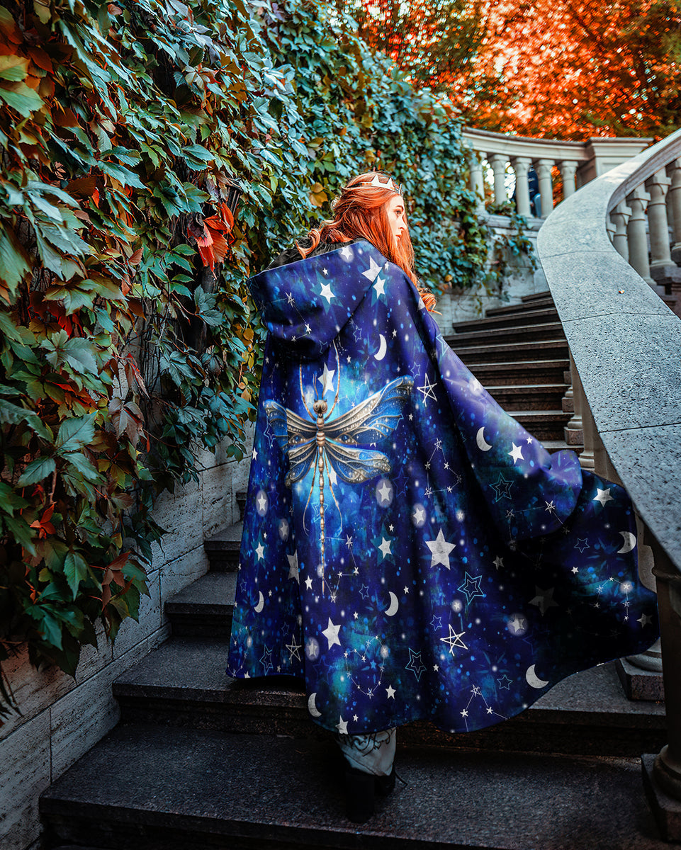 DRAGONFLY STARRY NIGHT HOODED CLOAK - YHLN0308234 – Groovy Hippie