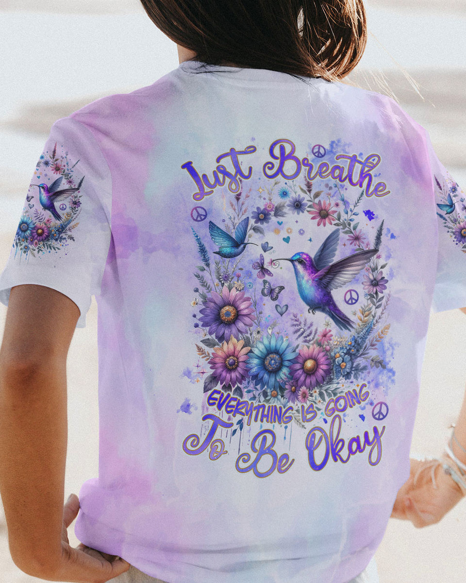 JUST BREATHE HUMMINGBIRD ALL OVER PRINT - TLNZ1311231 – Groovy Hippie