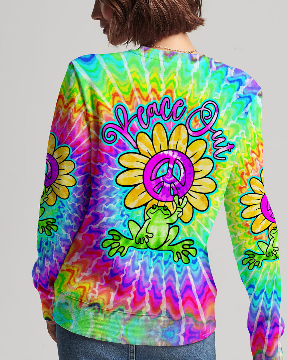 PEACE OUT FROG TIE DYE ALL OVER PRINT - TY0310231 – Groovy Hippie