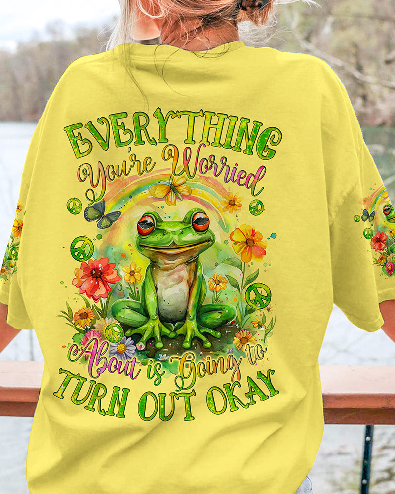 EVERYTHING TURN OUT OKAY FROG ALL OVER PRINT - TYQY0403245 – Groovy Hippie